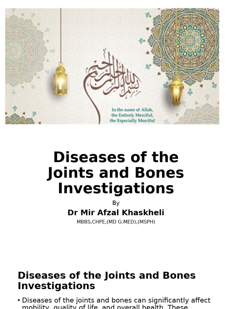 Diseases of The Joints and Bones Investigations | PDF | Arthritis | Bone