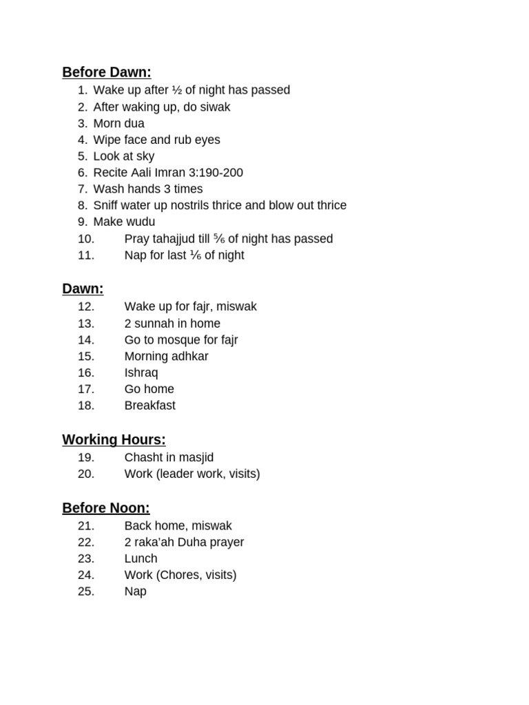 Prophet_s (saw) Routine | PDF