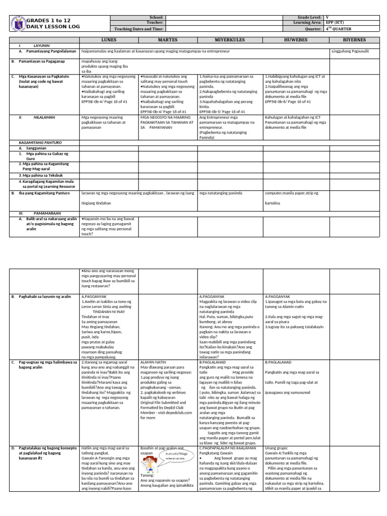 DLL_EPP 5_Q4_W2 | PDF