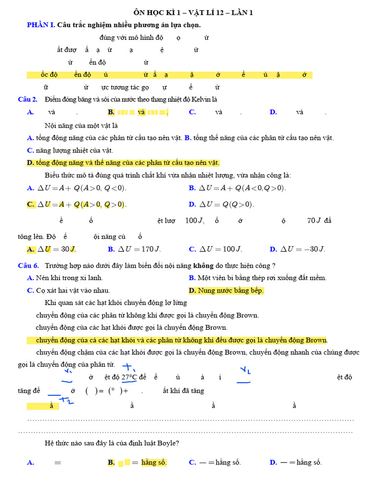 ÔN HK1 Lần 1 HS | PDF