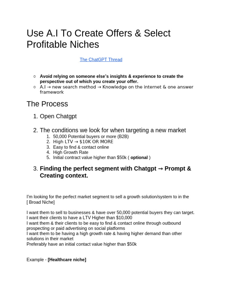 Use A.I To Create Offers & Select Profitable Niches | PDF