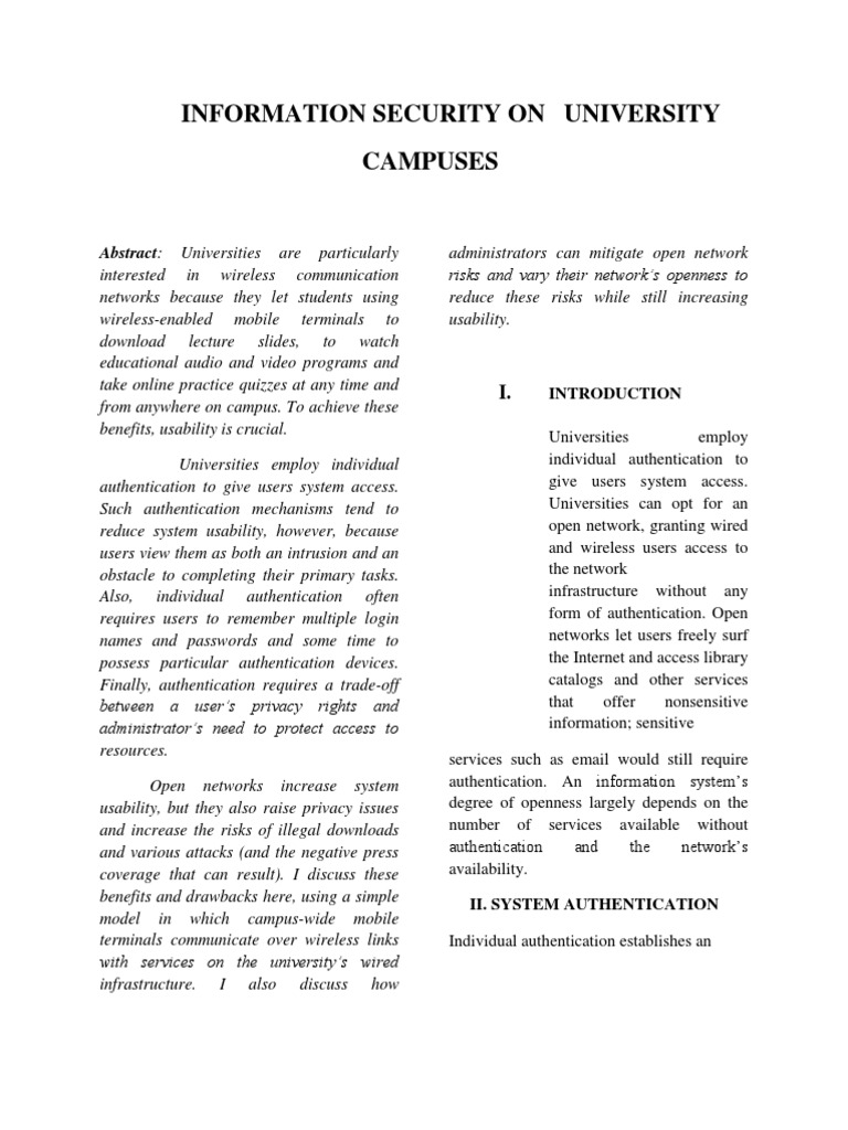 Information Security On University | PDF | Authentication | Computer ...