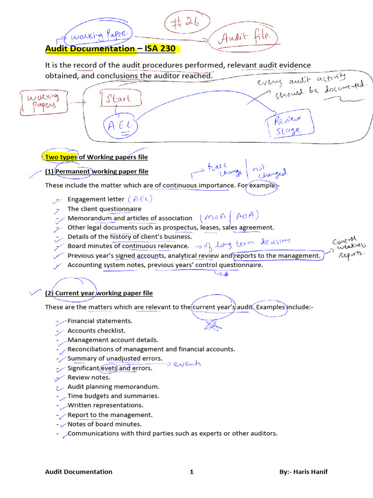 26) Audit Documentation (Working Papers) | PDF | Audit | Business