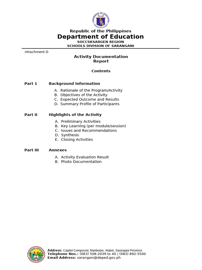 Activity Documentation Report | PDF