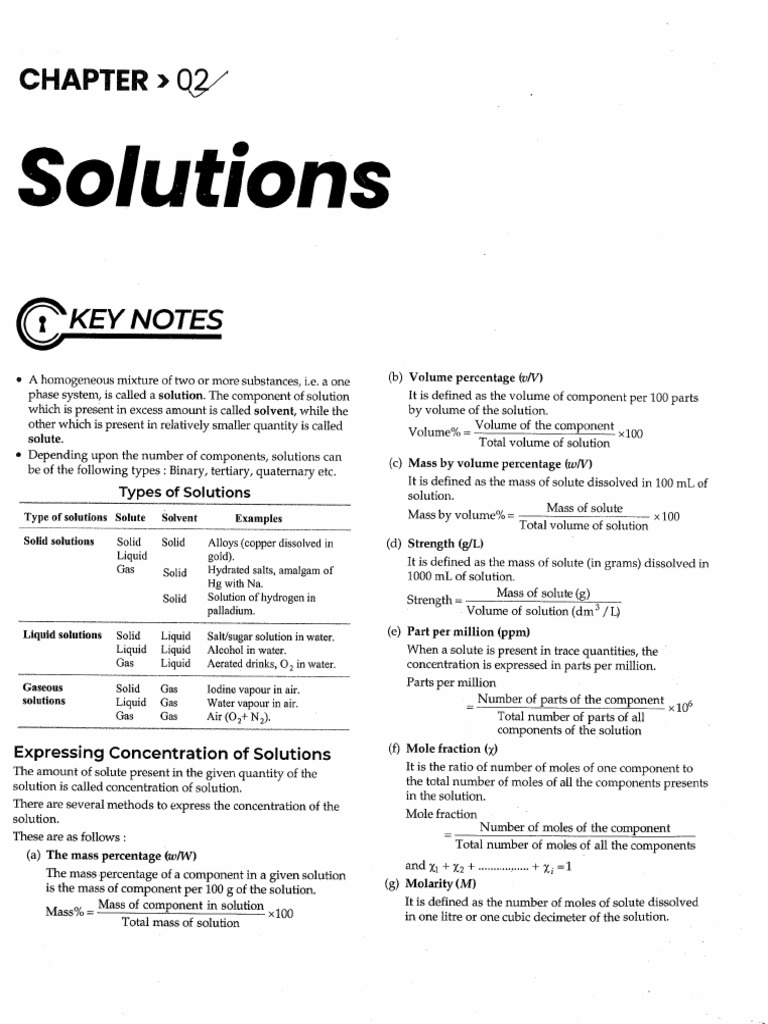 Chemistry Class XII Notes | PDF