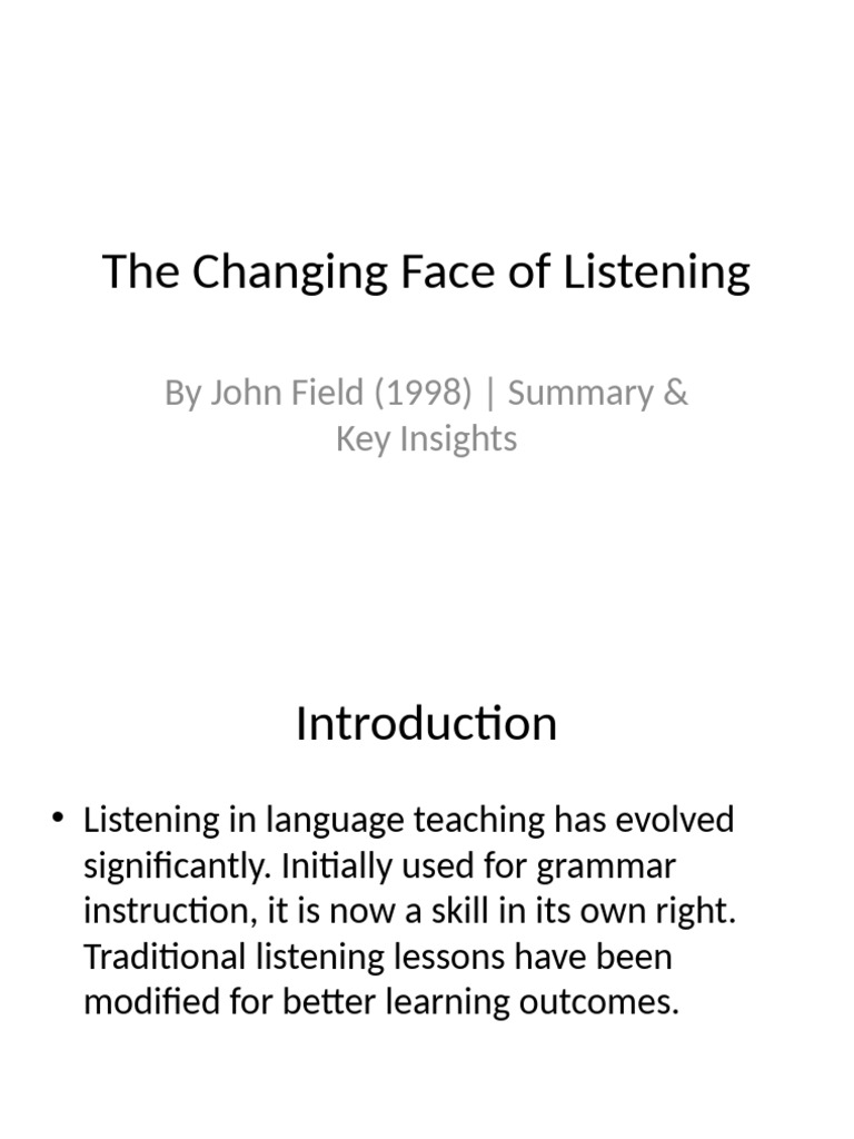 Evolving Listening Strategies in Education | PDF | Applied Linguistics ...