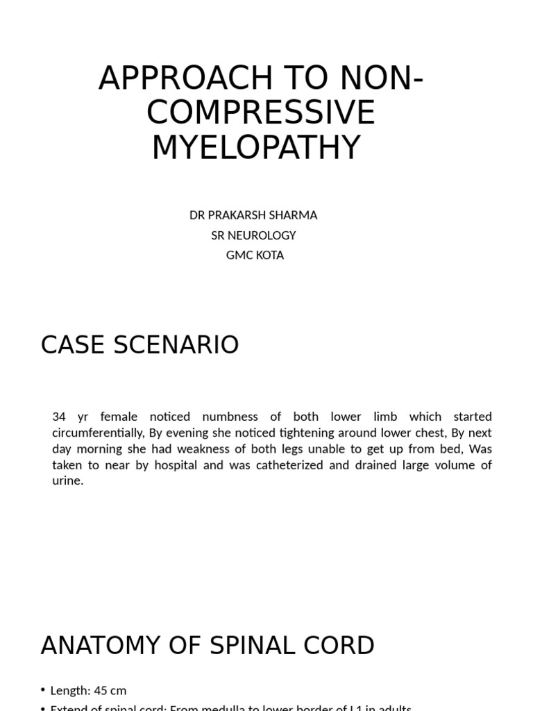 APPROACH TO NON COMPRESSIVE MYELOPATHY (Autosaved) | PDF | Vitamin B12 ...