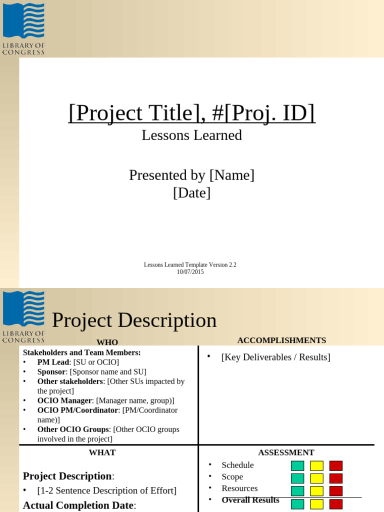 Lessons Learned Template | PDF | Risk | Risk Management
