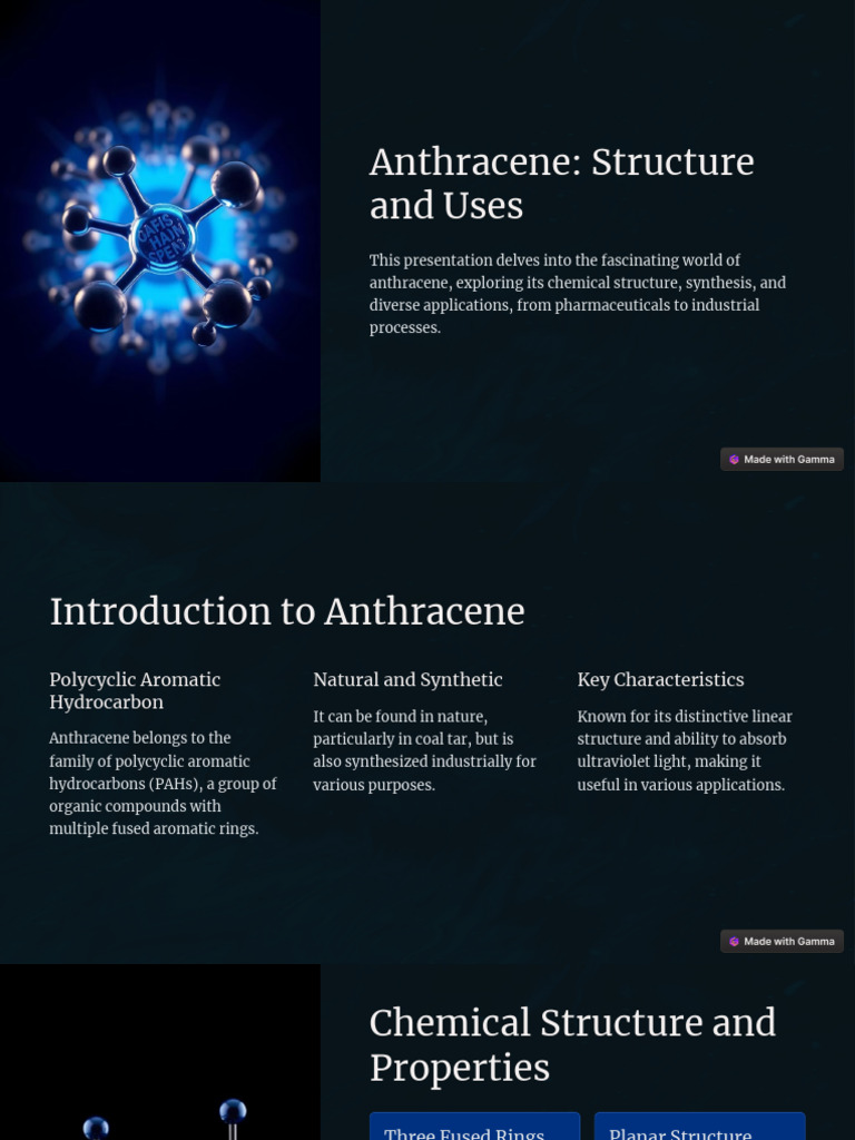 Anthracene: Chemistry & Applications | PDF | Polycyclic Aromatic ...