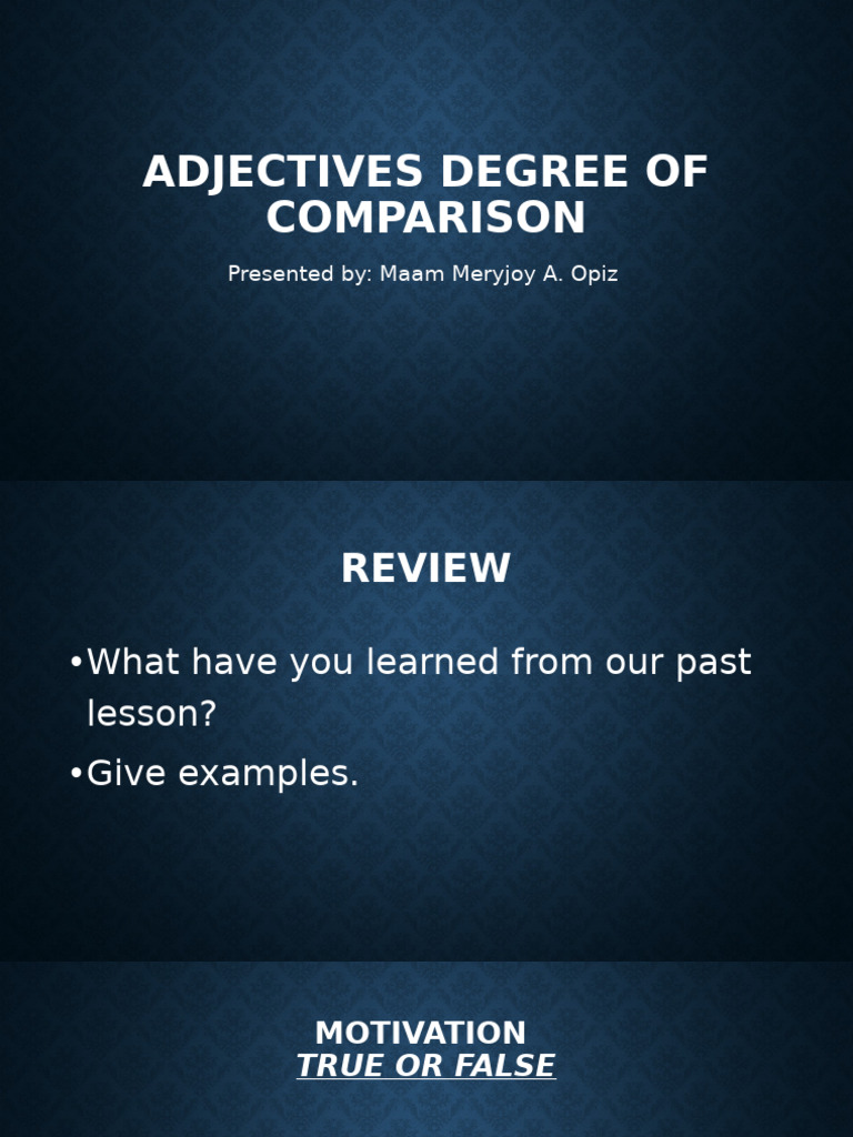 Adjectives: Degrees of Comparison Guide | PDF | Adjective | Linguistics