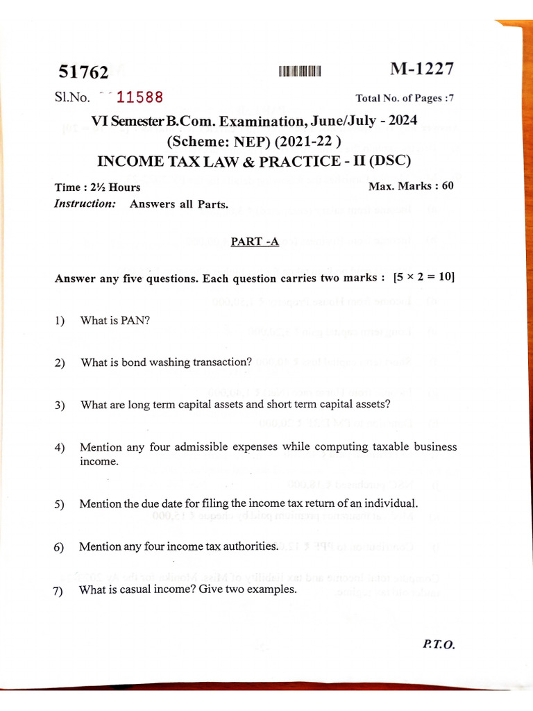 Income Tax Law & Practice - 2 (2024) | PDF