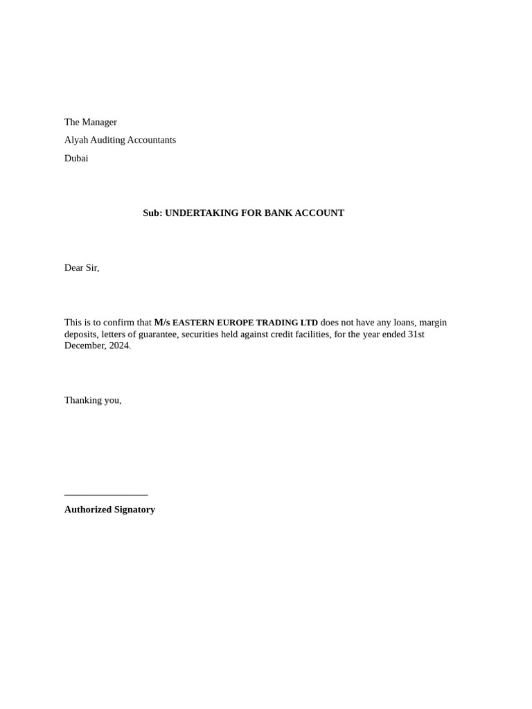 Bank Letter | PDF