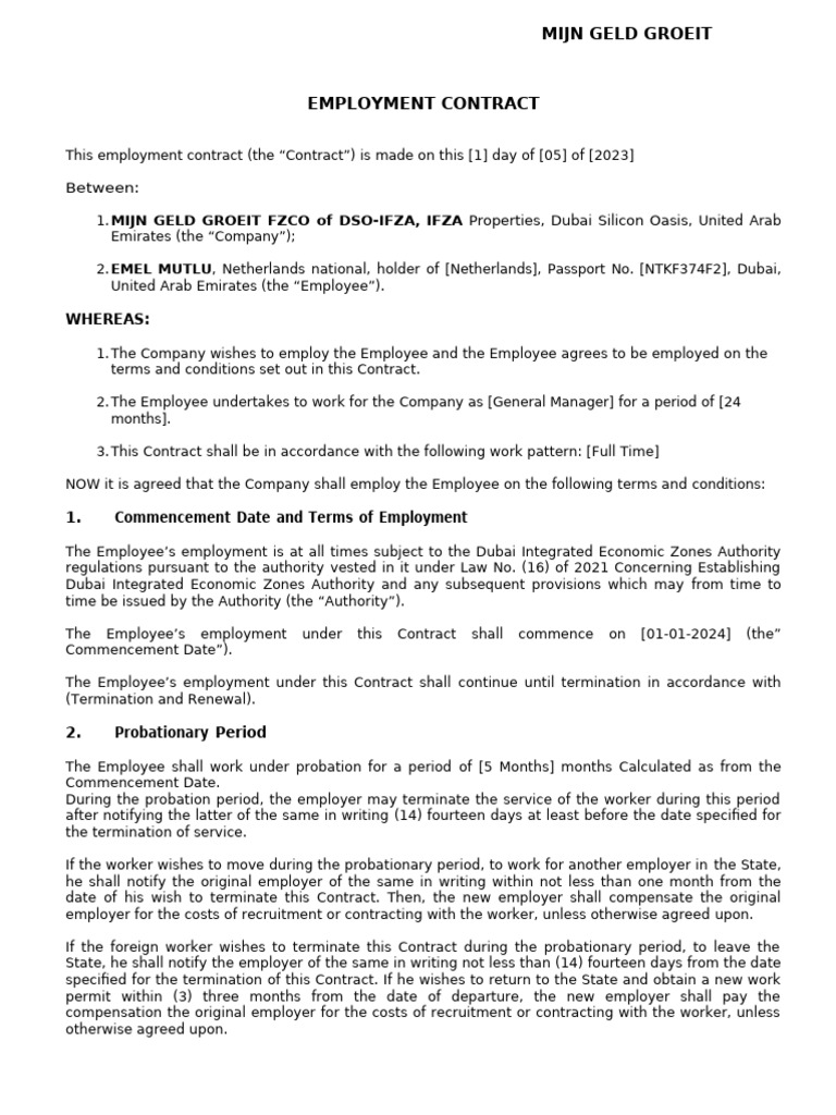 Signed Contract - Employment Contract | PDF | Employment | Salary