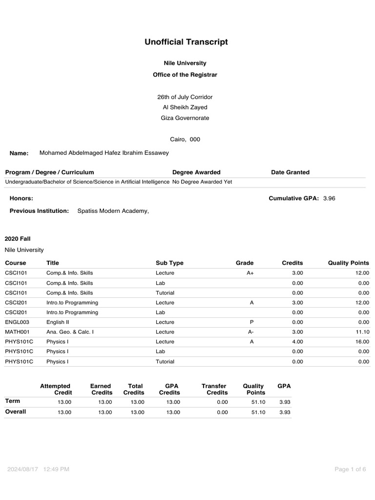 Mohamed - Essawey - Transcript | PDF | Discrete Mathematics | Mathematics