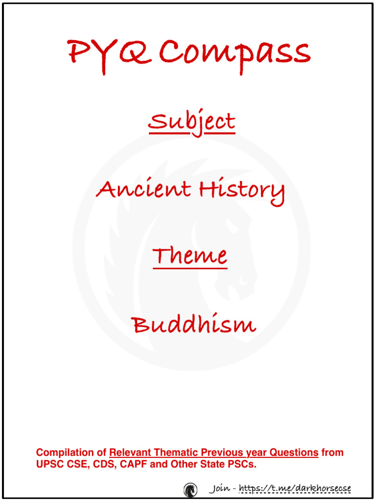 Buddhism: Thematic Previous Year Questions | PDF | Bodhisattva | Buddhahood