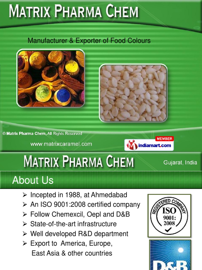 Matrix Pharma: Food Color Manufacturer | PDF | Business | Cooking, Food ...
