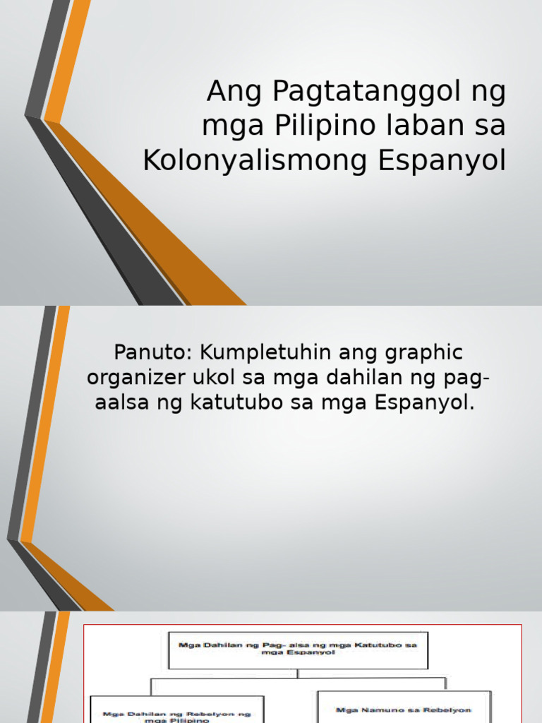 AP5 - Ang PAGTATANGGOL NG MGA PILIPINO SA MGA MANANAKOP NA Espanyol PPT lesson | PDF