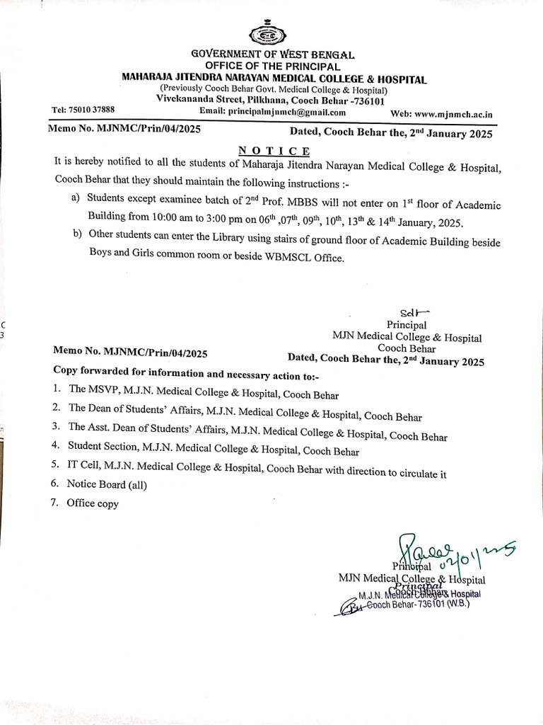 Notice For Students | PDF