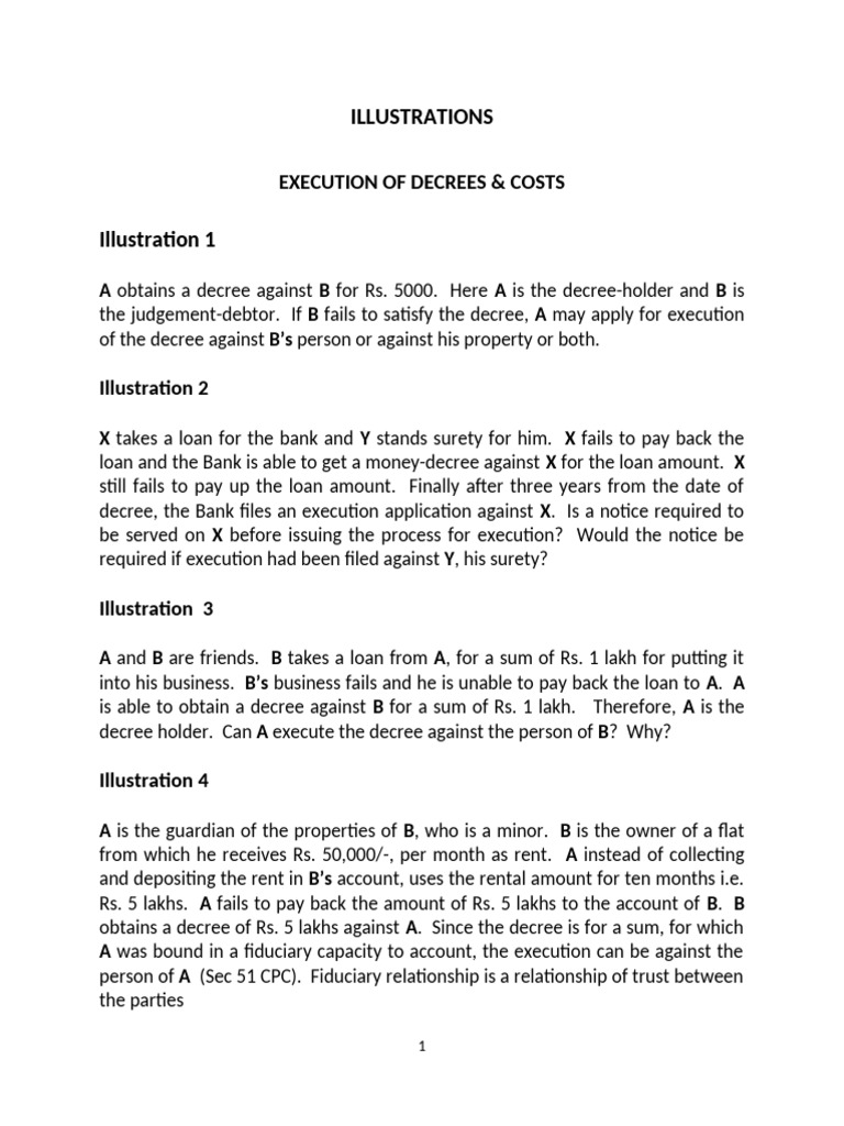 5I - Execution of Decrees Illustration by Mononita Kundu Das | PDF | Banks | Fiduciary