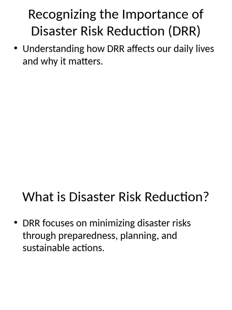 Importance of DRR | PDF