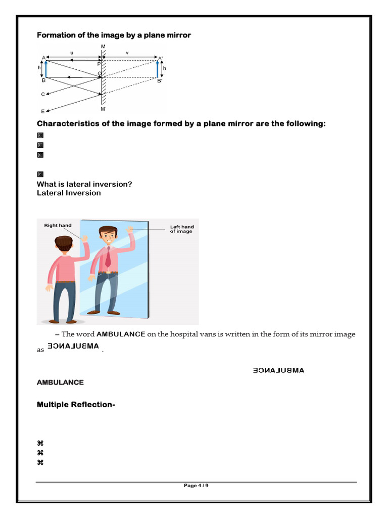 8th Physics Ch-Light Notes (2) | PDF | Eye | Human Eye