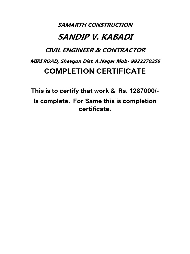 Samarth Construction | PDF
