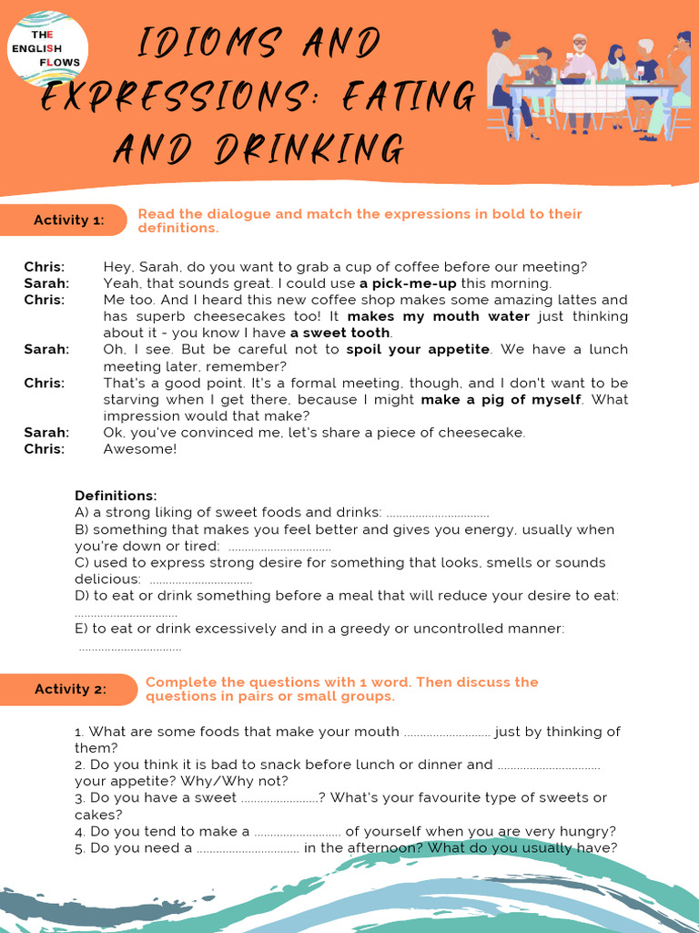 Idioms Eating and Drinking SV | PDF | Lunch | Foods