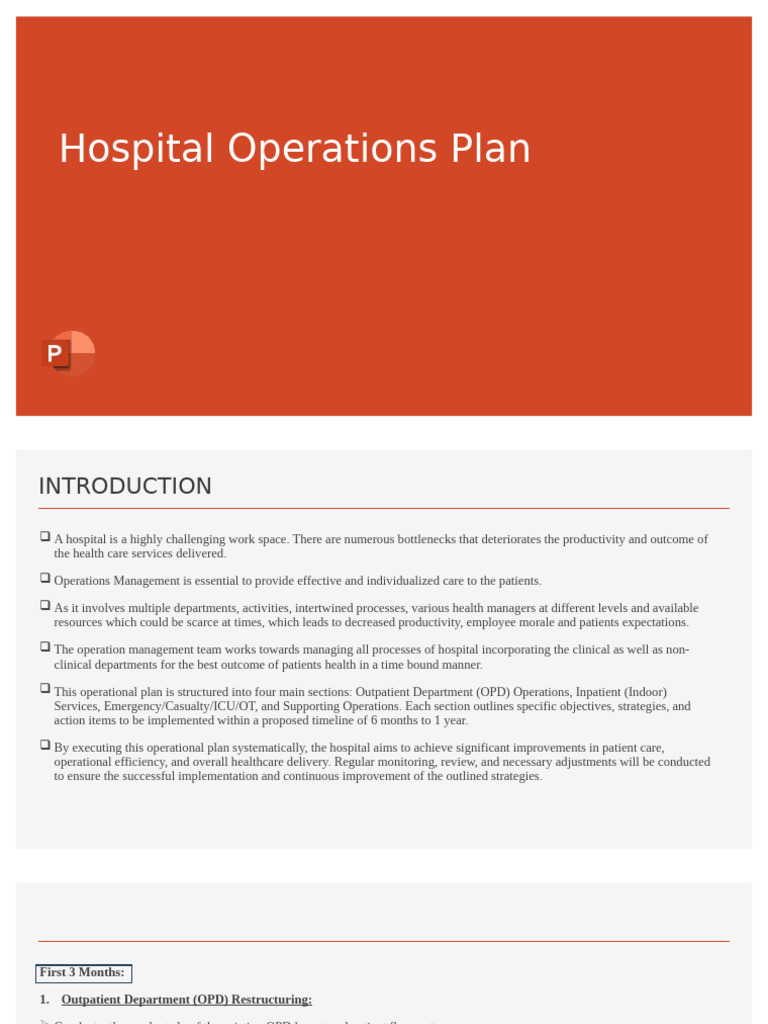Hospital Operations Improvement Plan | PDF | Emergency Department ...