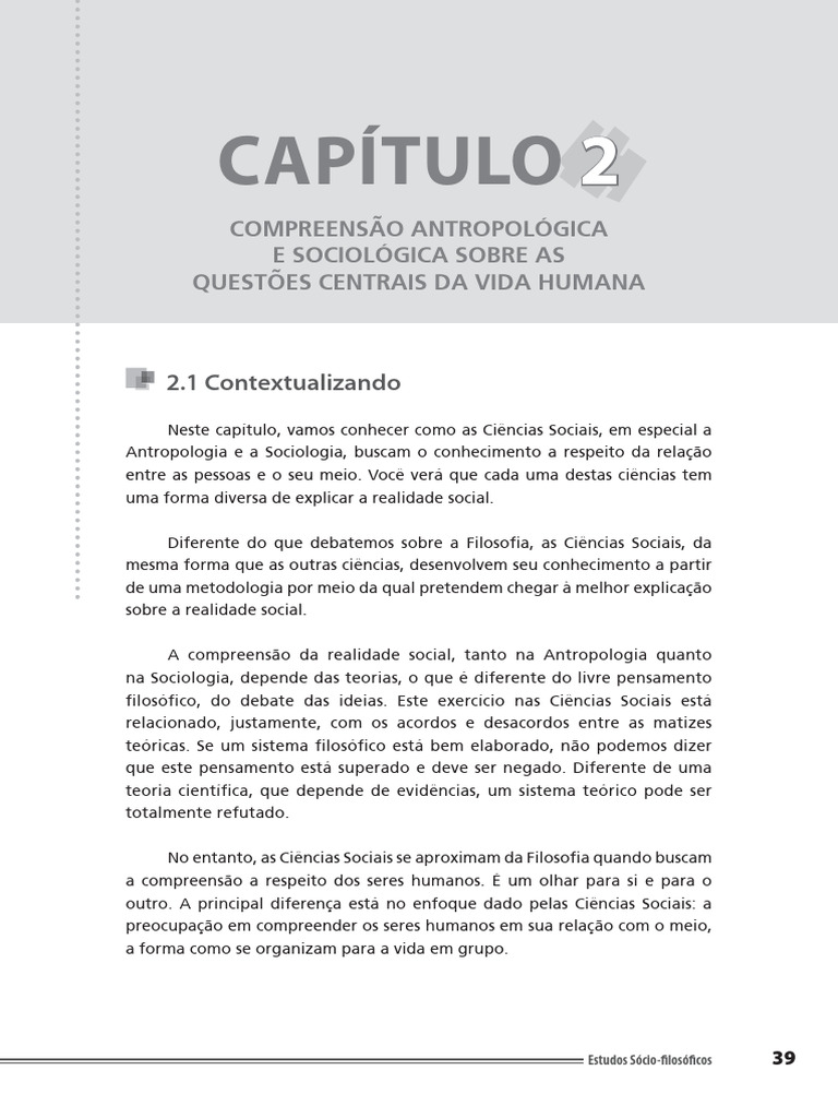 AnexoCorreioMensagem 912947 Estudos-Sociofilosoficos-Cap02 | PDF | Sociologia | Antropologia