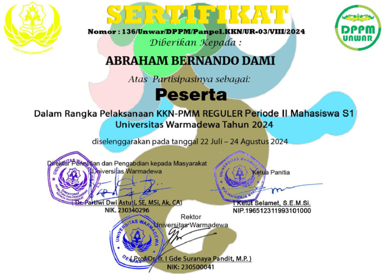 SERTIFIKAT KKN-PM bram | PDF