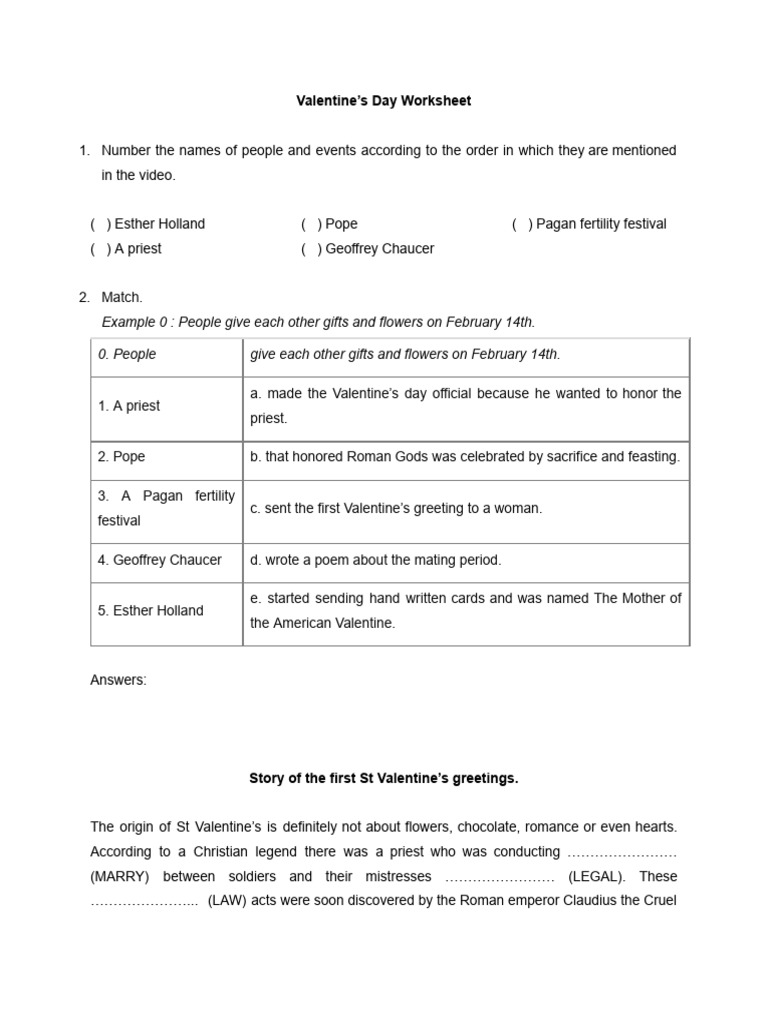 Plano de aula: Valentine's Day A2 - B1 | PDF | Valentine's Day