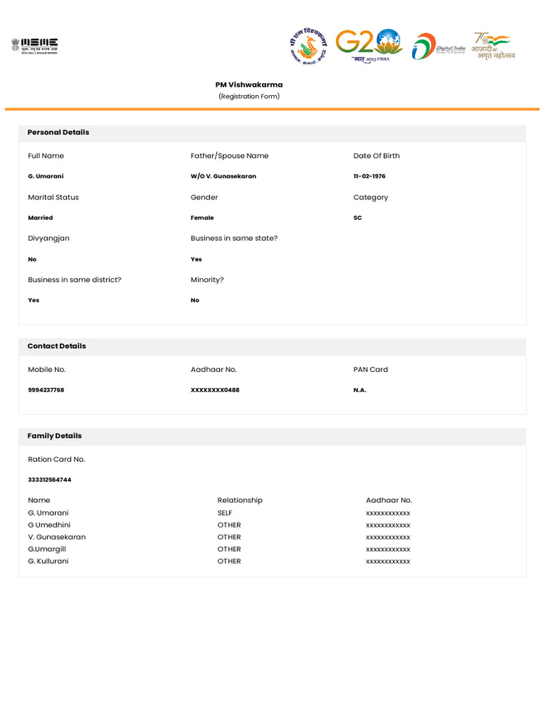ApplicationForm - TN-017-252381-09458687 Umarani | PDF | Loans | Personal Finance