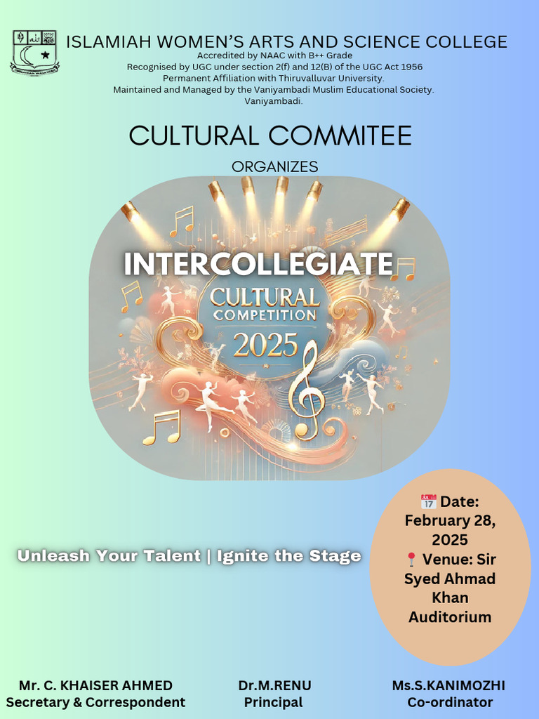 Intercollegiate Cultural Competition 2025 Unleash Your Talent Ignite ...