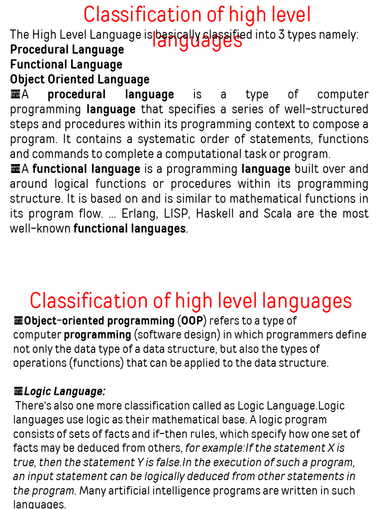 Classification of High Level Languages - PPT - 20250102 - 221036 - 0000 ...