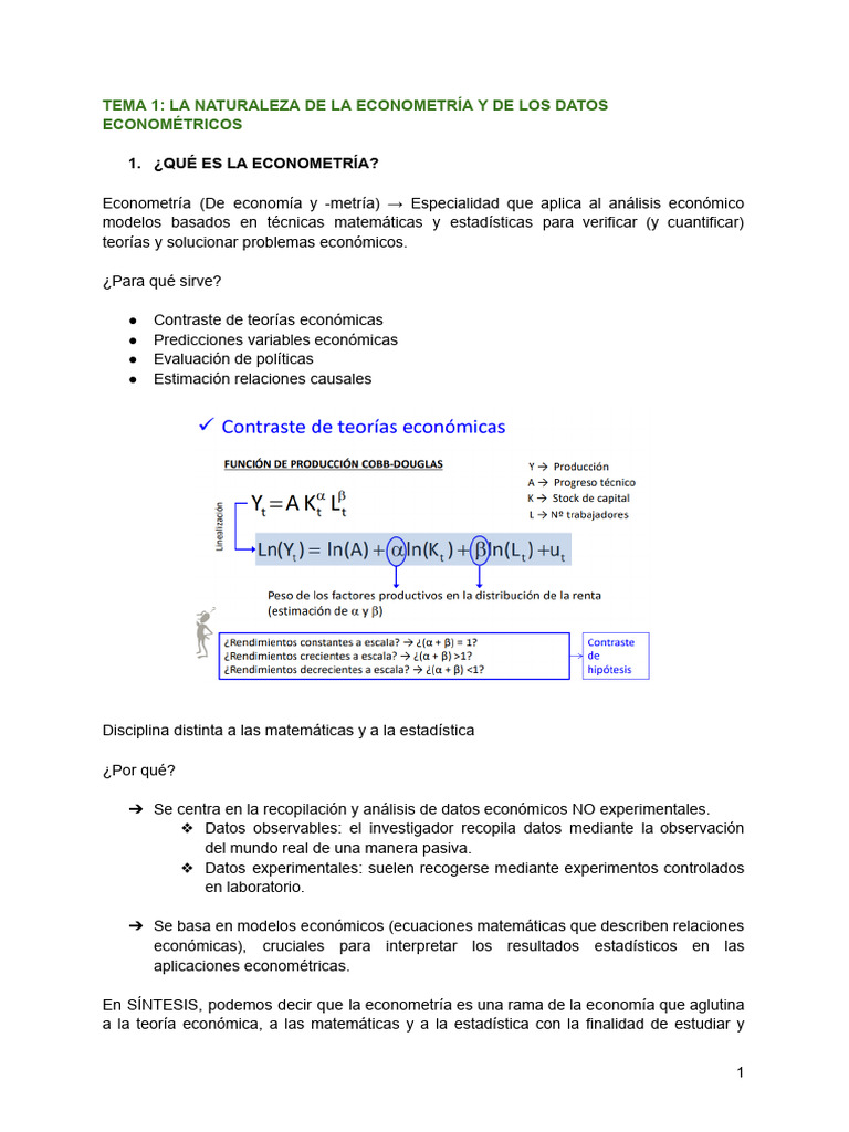 Resumen Fundamentos de Econometría | PDF | Mínimos cuadrados ordinarios | Econometría