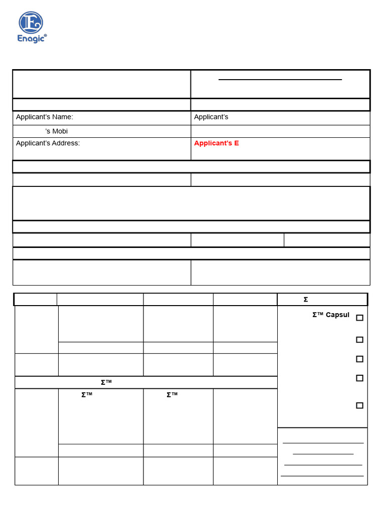 Dors - PI Enagic - Application Form 2 | PDF | Credit Card