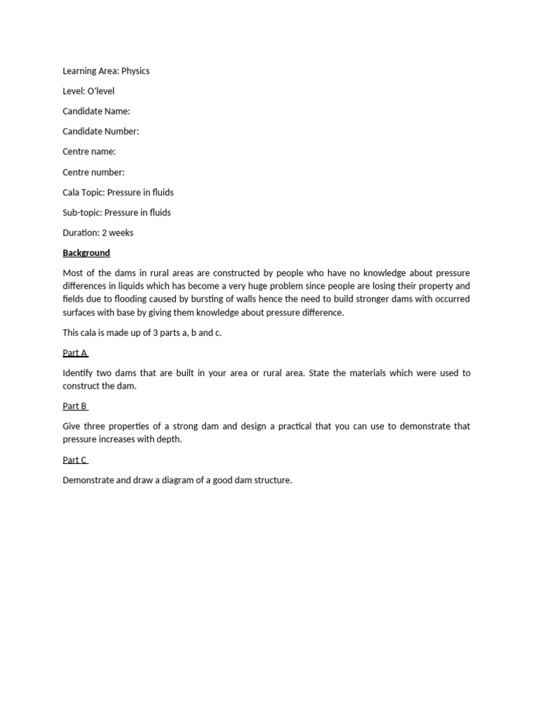 Cala For Form Four Physics | PDF