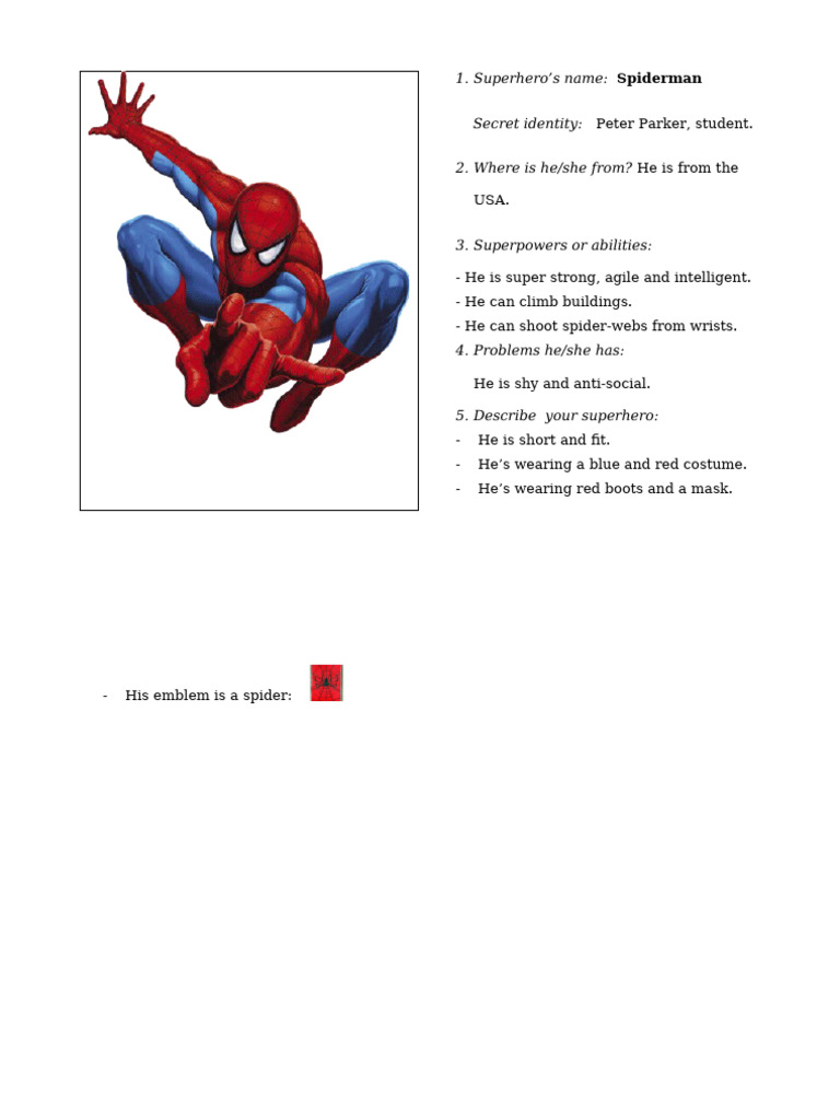 Superheroes Reading Comprehension Exercises - 33701 | PDF