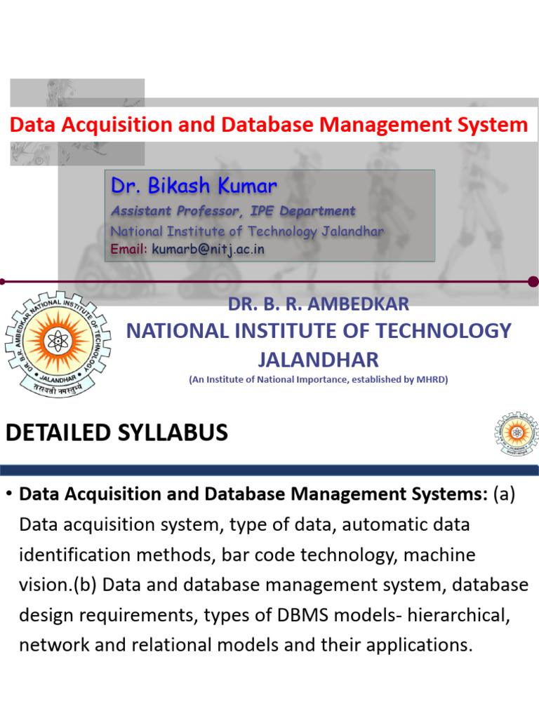 7 - Data Acquisition and Database Management Systems | PDF | Barcode | Databases