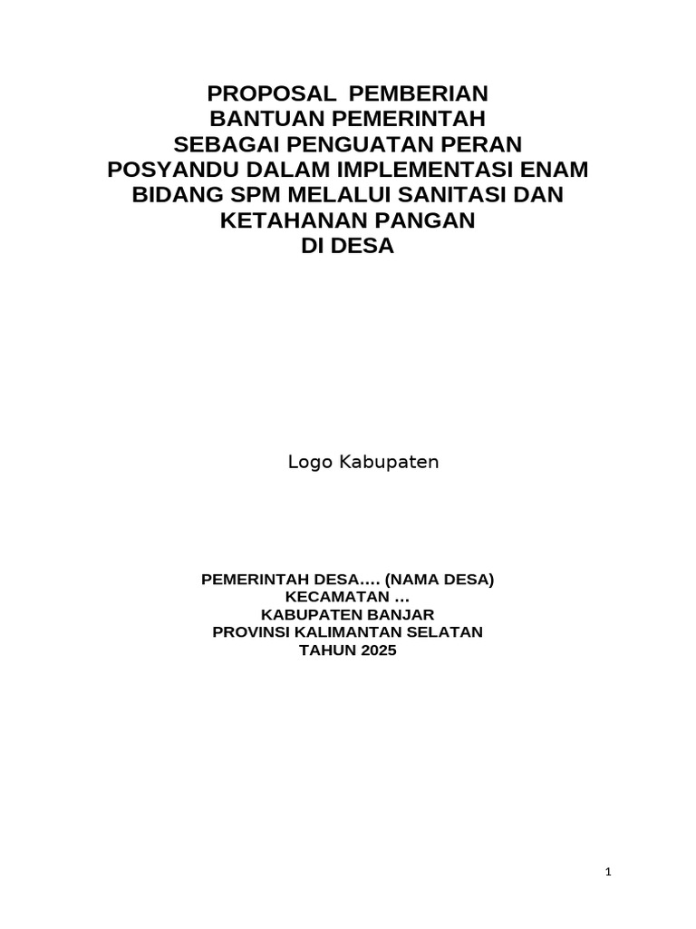 Proposal Penguatan Posyandu 2025 | PDF