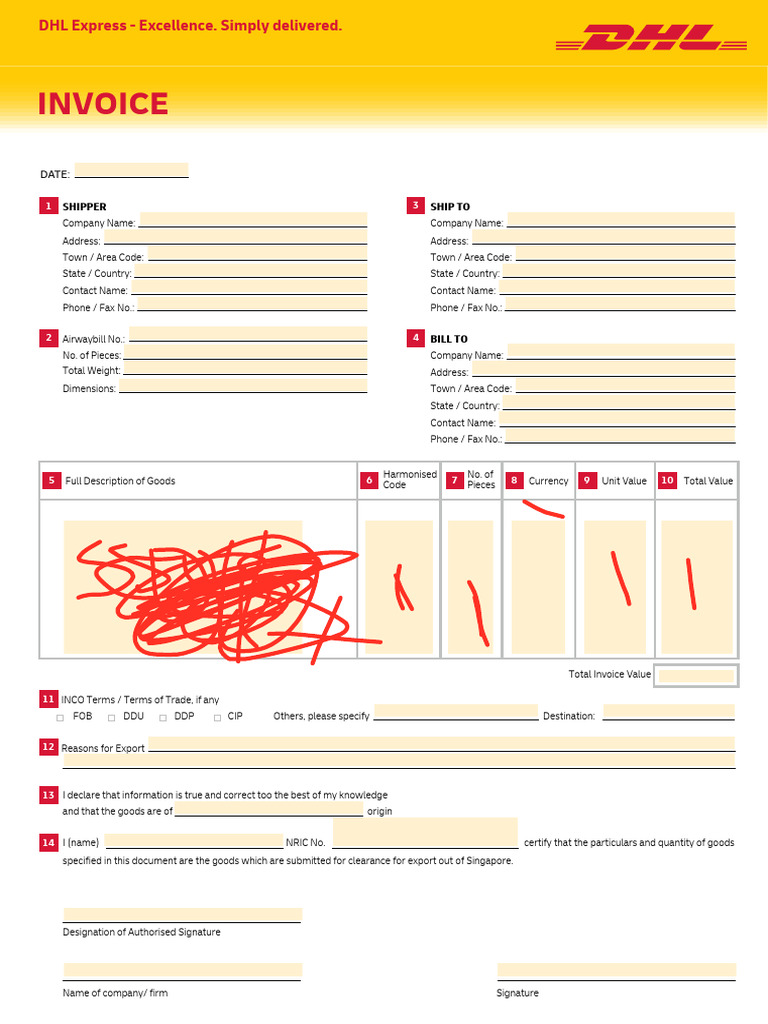 DHL Express Invoice Sample | PDF | Trade | International Business