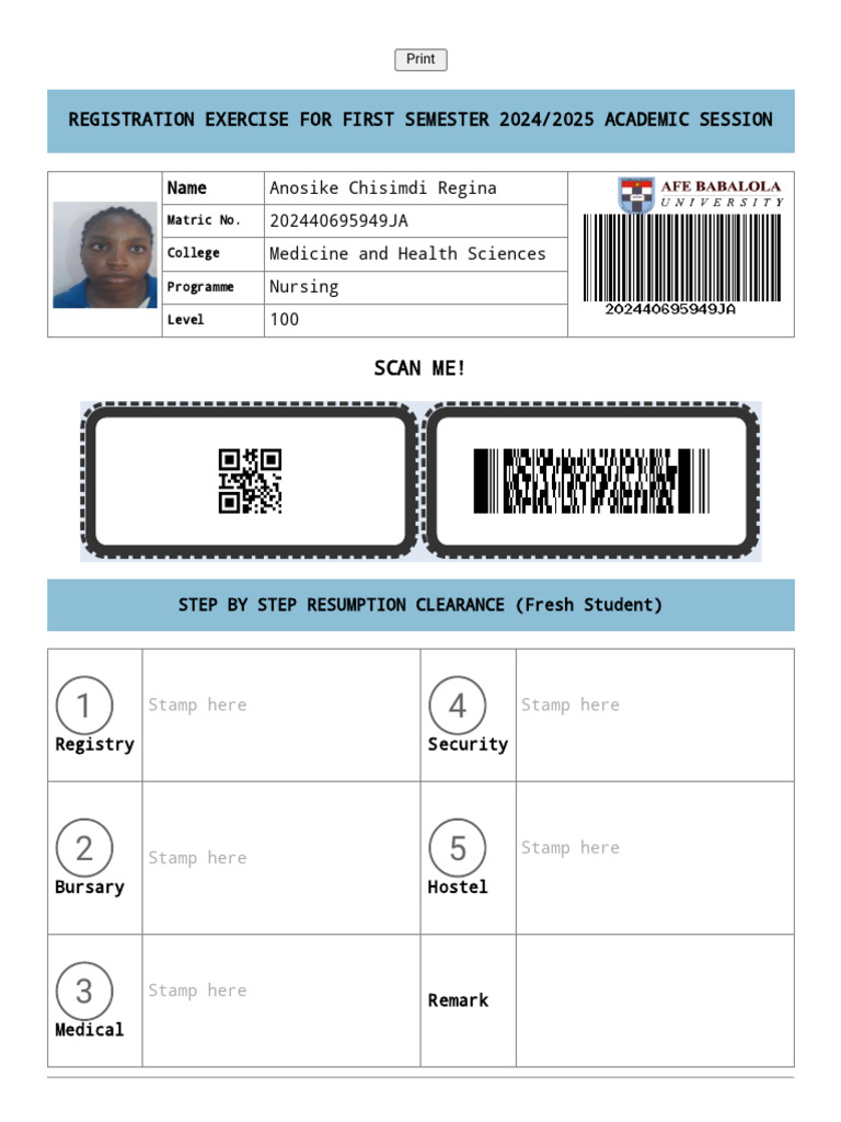 First Semester 2024/2025 Registration Guide | PDF