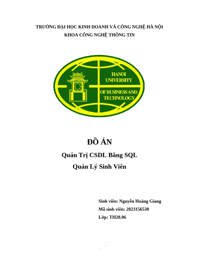 Đ ÁN CSDL | PDF