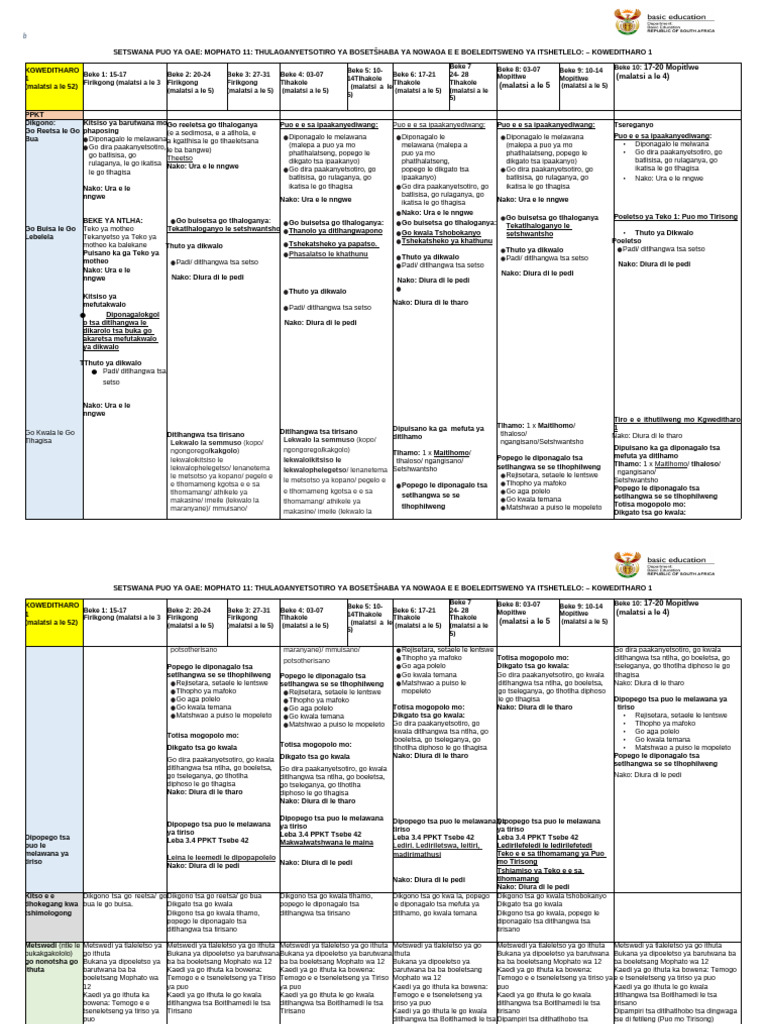 2025 Atp Setswana HL Mophato 11 | PDF