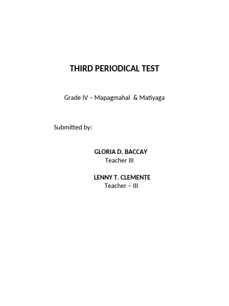 Third Periodical Test | PDF
