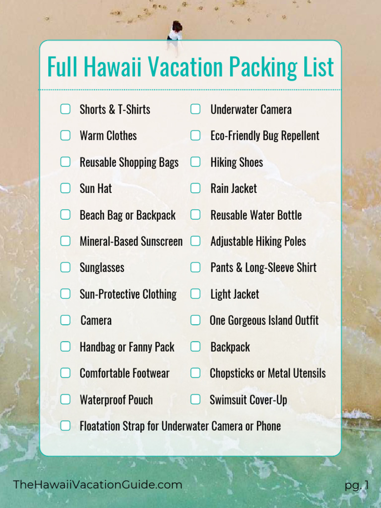 Hawaii Vacation Packing Guide | PDF | Backpack | Hawaii (Island)