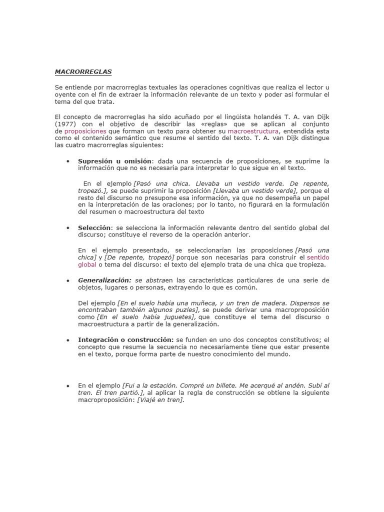 Macrorreglas y Estructura de Párrafos | PDF | Oración (Lingüística ...