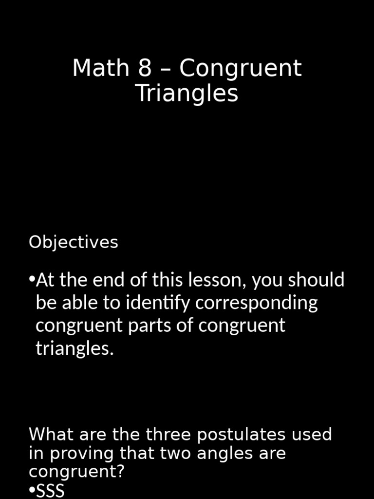Understanding Congruent Triangles | PDF