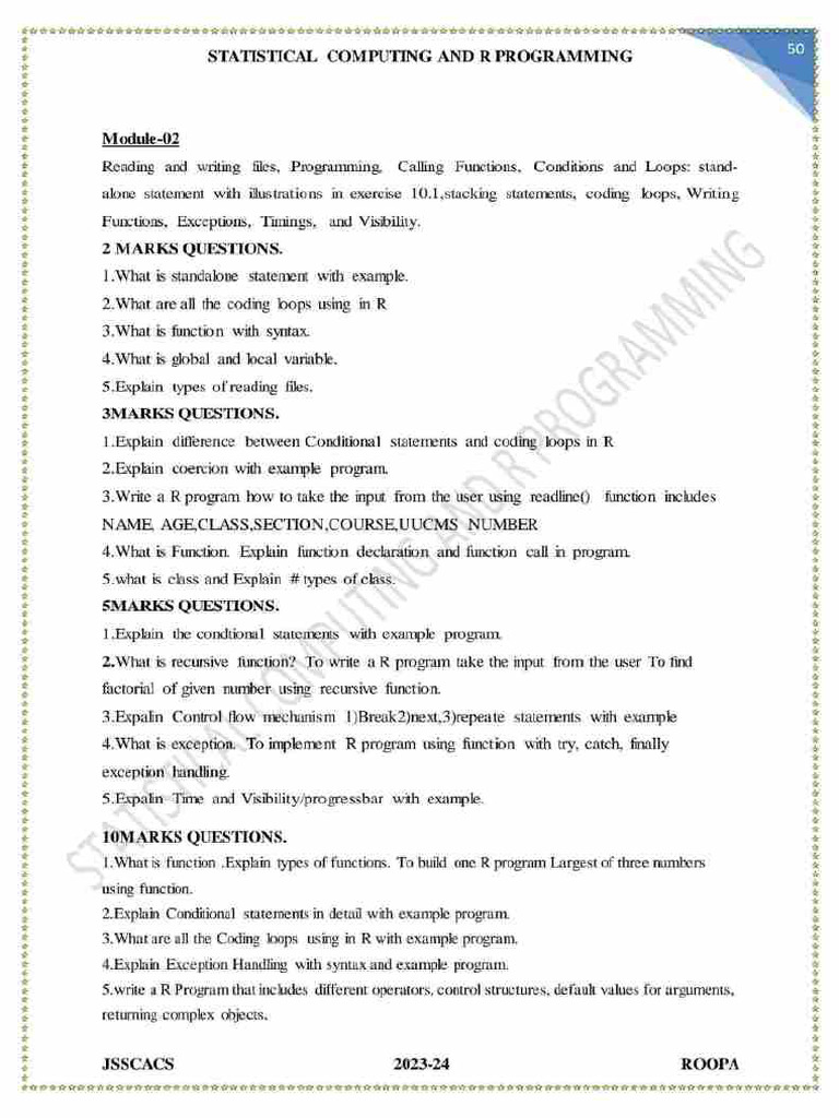 Module 02 Statistical Computing And R Programming Notescompressed