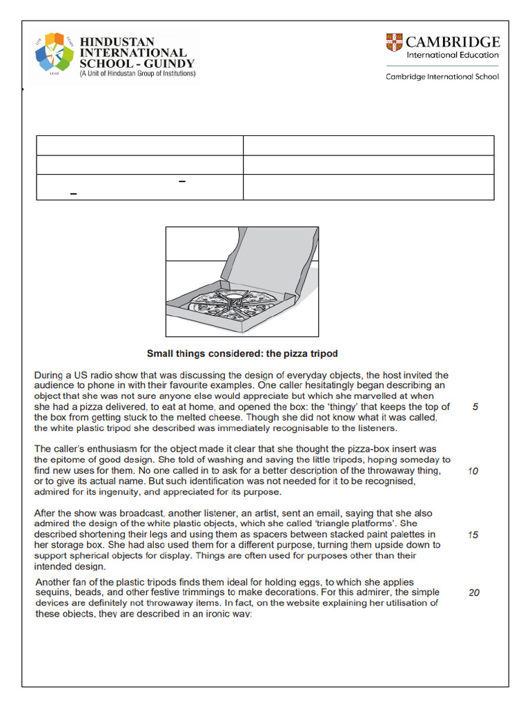 English Checkpoint Revision Paper | PDF
